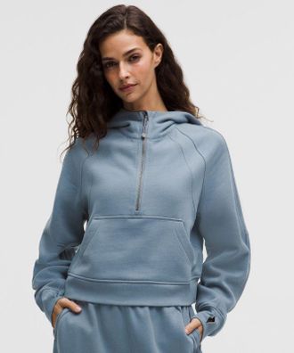 lululemon Scuba Oversized-Hoodie mit halblangem Rei&szlig;verschluss f&uuml;r Frauen - Gr&ouml;&szlig;e XL/2XL in Steel Blue