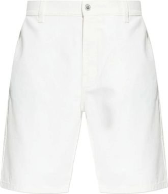 Balmain Homme, Shorts, Blanc, Taille: W32 Logo-patch Denim Shorts