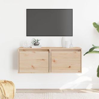 vidaXL Vidaxl - Armoires murales 2 pcs 45x30x35 cm Bois de pin massif