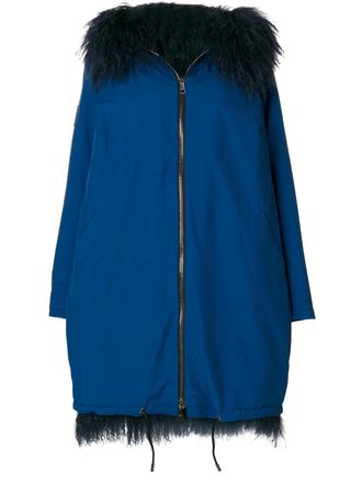 Gianfranco Ferre parka fourrée en fourrure de mouton - Bleu
