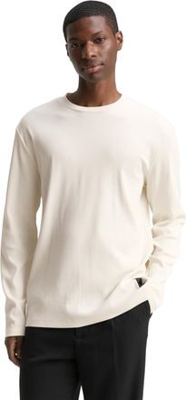 Tom Tailor Herren Langarmshirt mit Rippstruktur