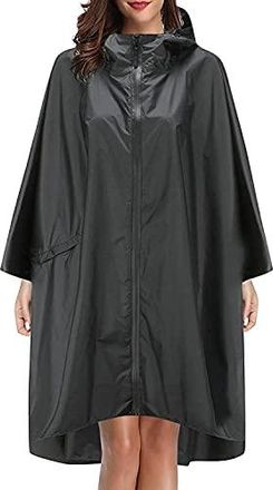 Minetom Veste de Pluie Poncho pour Femme Homme Imperméable Léger Réutilisable Randonnée Camping Moto Vélo Manteau de Pluie Veste avec Capuche C Noir Taille Un