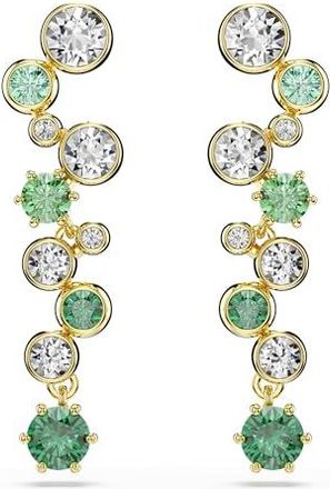 Swarovski Pendants doreilles verts, de la collection Constella, cristaux Zirconia de tailles variées, avec placage de ton or