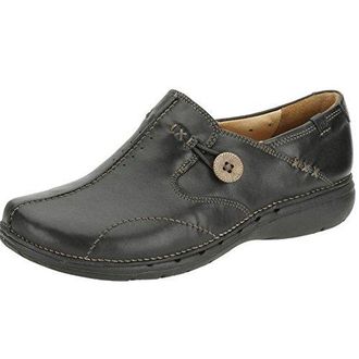 Clarks Un Loop, Mocassins femme, Noir (Black Leather), 41 EU