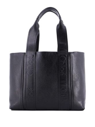 Chlo&eacute; Woody Leather Medium tote bag - Schwarz