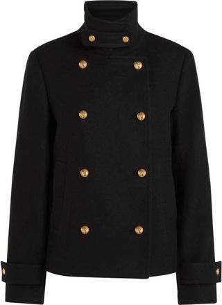 Karl Lagerfeld Femme, Vestes, Noir, Taille: 38 FR Manteau crois&eacute;