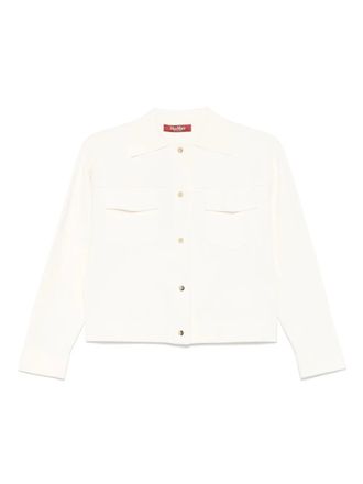 Max Mara Fein gestrickter Cardigan - Weiß