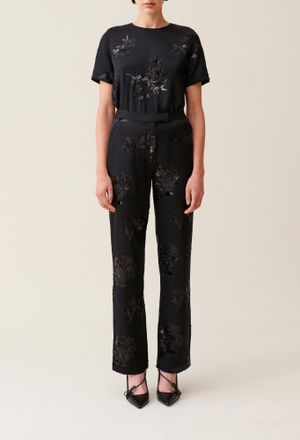 Claudie Pierlot Pantalon sequins brod&eacute;s noir