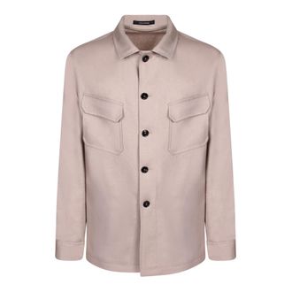 Tagliatore Leinen Overshirt - - Shirts - Herren - Beige - S