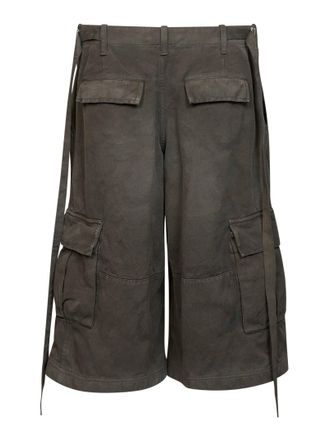 Fendi Womens Bermuda Shorts Grey-Green Patchwork Cotton