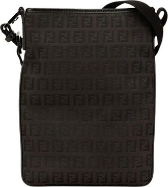 Fendi Sac bandouli&egrave;re en toile Zucchino Pre-owned - Femme - Pre-owned - Noir - Taille: ONE Size