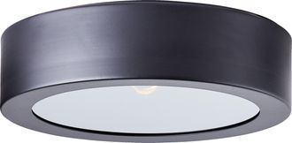 Lightbox Basic Deckenlampe mit Rauchglas Abdeckung - Deckenleuchte - im industriellen Stil - für den Flur - 6 cm - Ø23 cm - E14, max. 40 W - aus Metall/Glas - 