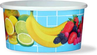 Octopus 200x Eisbecher, Eis- Pappbecher, Früchtebecher mit 160 ml Füllvolumen