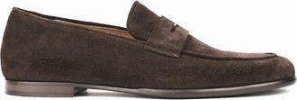 Schuhe & Handwerk Handgefertigte Penny Loafer aus Veloursleder in