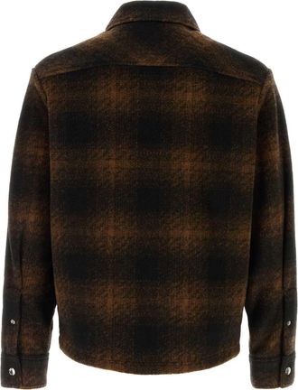 Moncler Mens Embroidered Flannel Shirt Multicheck Camicie