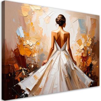 Artgeist Tableau d&eacute;co Femme en robe blanche &eacute;l&eacute;gante 100x70