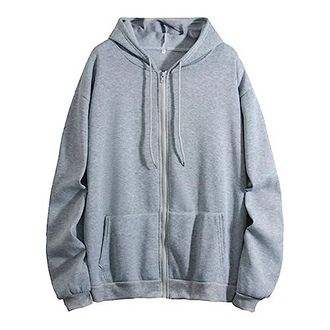 Generic Sweat &agrave; capuche pour homme - Couleur unie - Avec fermeture &eacute;clair - Manches longues - Sweat &agrave; capuche - Sweat chaud avec poches - Loisirs - T-shirt de