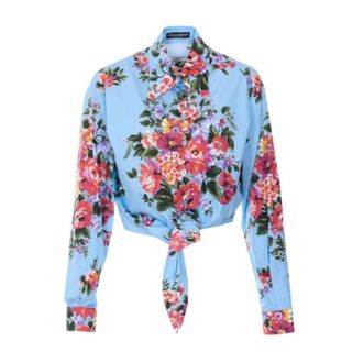 Dolce & Gabbana Femme, Blouses et Chemises, Multicolore, Taille: 38 FR Flower bouquet-print cotton shirt