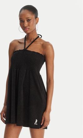 Juicy Couture Sommerkleid Smocked Terry JCGED126007 Schwarz Regular Fit