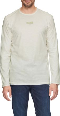 s.Oliver Logo-Shirt mit Rollkante und Flammgarnstruktur