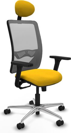 Piqueras y Crespo B&uuml;rodrehstuhl Zulema mit 3D-Armlehnen, h&ouml;henverstellbarer Lendenwirbelst&uuml;tze und festem Kopfteil, ausgestattet mit 3 Positionen und Schneidschaum, Gra