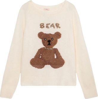 Oltre Femme, Pulls, Blanc, Taille: 46 FR Maille Jacquard avec Biseaux