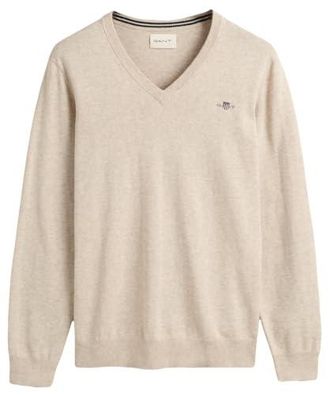 GANT Pull Classique en Coton pour Homme, M&eacute;lange de Beige Clair., L
