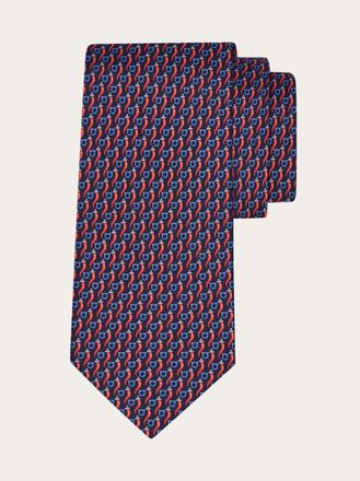 Ferragamo Herren Seidenkrawatte mit Good Luck-Print Blau