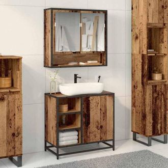 vidaXL Cabinet de salle de bain avec porte Bois Ancien 65 x 33 x 60 cm vidaXL