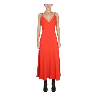 Stella McCartney Maxi-Kleid mit V-Ausschnitt - - Dresses - Damen - Rot - S