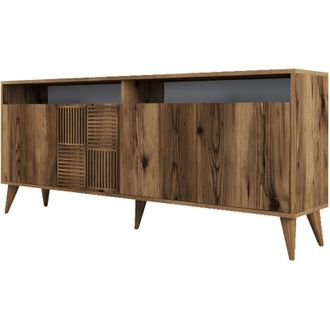 Hanah Home Buffet en bois Milan - 180 x 35 x 78 cm - Noyer