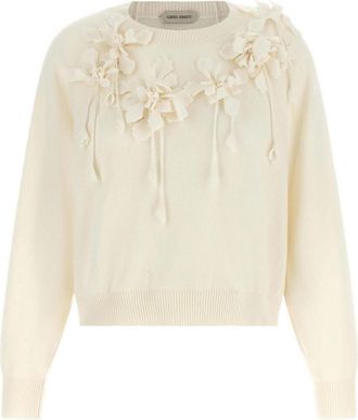 Alberta Ferretti Rundhalspullover - Wei&szlig;