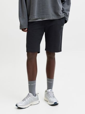 Jack & Jones Sweatshorts JACK & JONES JPSTGORDON COLLEGE SWEAT SHORTS MID, Herren, Gr. S, N-Gr, schwarz, angeraute Sweatware, Obermaterial: 80% Baumwolle, 20% Poly
