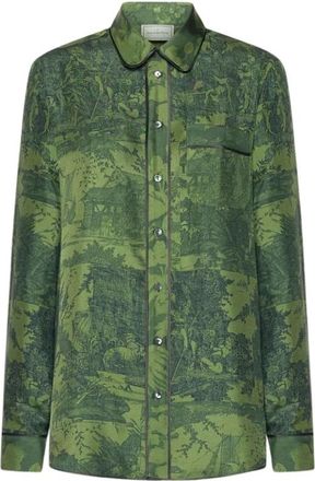 Pierre-Louis Mascia Femme, Blouses et Chemises, Vert, Taille: 40 FR Aloegum Shirt