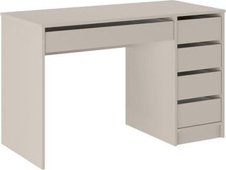 Vente-Unique Bureau avec 5 tiroirs - Beige - JENEMI - avec Rangement