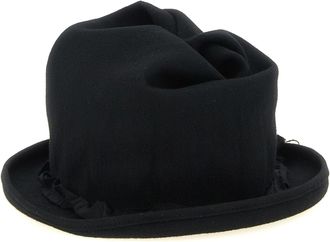 Yohji Yamamoto Sculptural Wool Felt Hat - Black