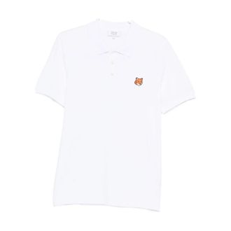 Maison Kitsun&eacute; Fox Head Regular Polo - - Tops - Herren - Wei&szlig; - M