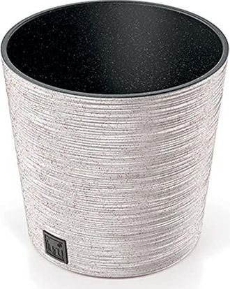 Prosperplast Wei&szlig;er Pflanzk&uuml;bel mit Beh&auml;lter, Kollektion FURU, 30 x 30 x 27 cm, Fassungsverm&ouml;gen 15 L