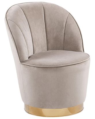 Beliani Trendy Sessel samtige Polsterbezug Hellbeige Alby