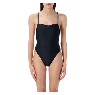 Marine Serre Femme, Maillots de bain, Noir, Taille: 36 FR Maillot de bain une pi&egrave;ce en jersey