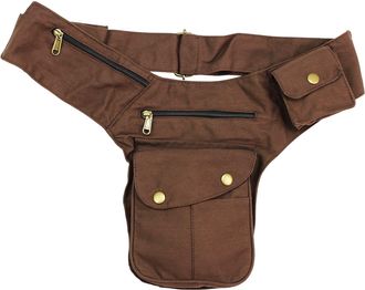 Freak Scene Premium G&uuml;rteltasche - Buddy - braun - messingfarben - Bauchtasche - H&uuml;fttasche