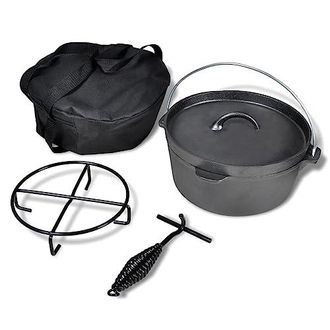 vidaXL Four Néerlandais avec Accessoires Inclus 4,2 L Casserole Camping Maison
