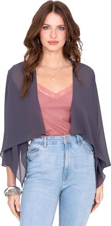 Likemary Bolero Damen festlich - Boleroj&auml;cken f&uuml;r Abendkleid - Eleganter durchsichtiger Cardigan - &Uuml;berwurf f&uuml;r tags&uuml;ber & Abendveranstaltungen Grau 36 (UK 10)