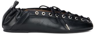 Ganni Womens Ballet Shoes Black Polyurethane Ballerina