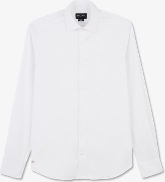 Eden Park Chemise Blanche Slim En Popeline Stretch Old Ref Pp