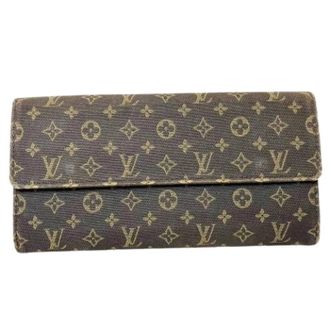 Louis Vuitton Pre-owned Porte Feuille Sarah Monogram Mini Lin Wallet - Femme - Pre-owned - Brun - Taille: ONE Size