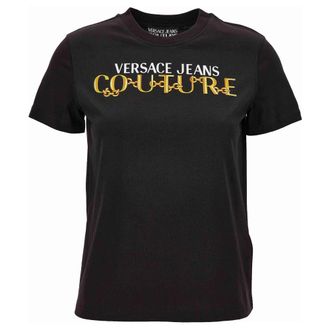 Versace Jeans Couture Schwarze T-Shirt und Polo Kollektion - - Tops - Damen - Schwarzk - XS