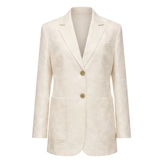 Department Five Department Five, Femme, Vestes, Blanc, Taille: 40 FR Blazer Monopetto Due Bottoni Effetto Broccato