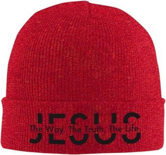 Generic Christianisme J&eacute;sus Traverse Le Chemin La V&eacute;rit&eacute; La Vie Homme Femme Skull Cap Classique Bonnets Hiver Respirant Bonnet De Trawler pour Ski Cyclisme Jo
