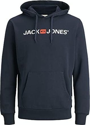 Jack & Jones Jack & Jones - Sweat à capuche pour homme - Avec logo imprimé, bleu marine, S